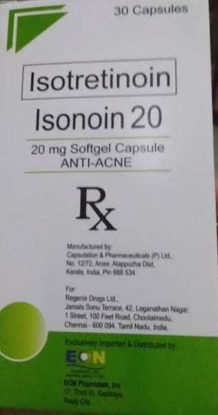 Isonoin 20mg – Adraneda Dermatology & Cosmetic Surgery Clinic